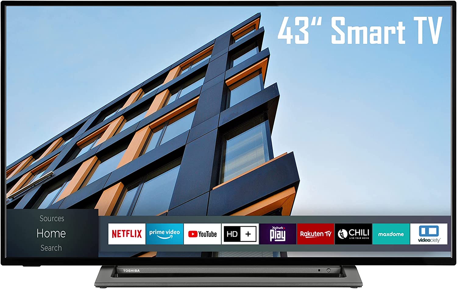 Телевизор Toshiba 43LL3C63DAY, 43" DLED, Full HD 1920x1080, 50Hz, Smart ...